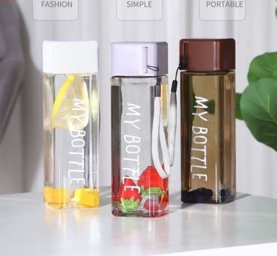 Botol Minum My Bottle Kotak Persegi Transparan Warna BPA Free | Botol ...