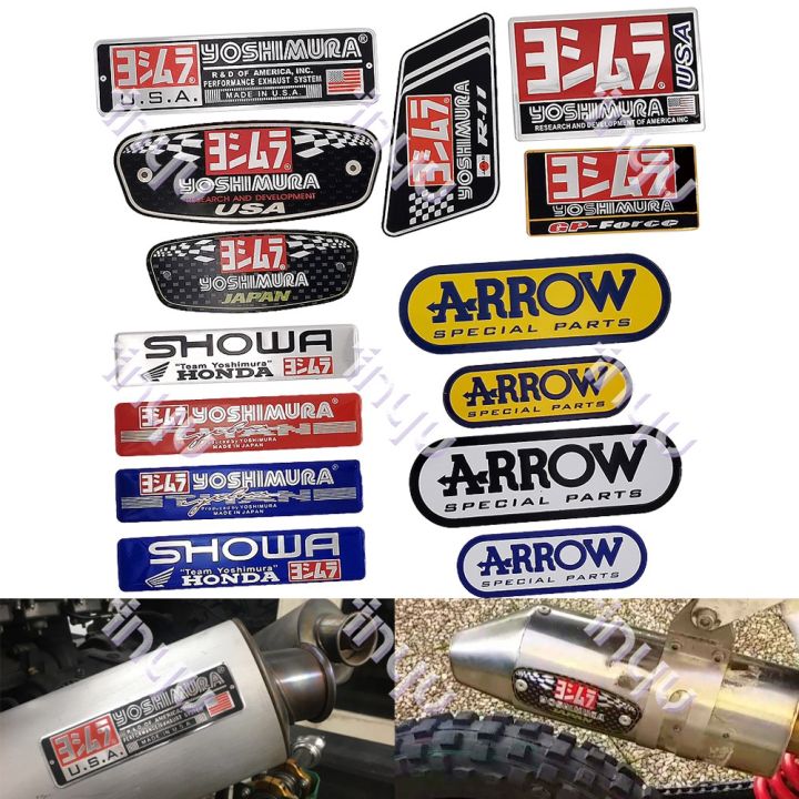 Motorcycle Sticker Aluminium Heat-resistant Exhaust Pipes Sticker Label ...