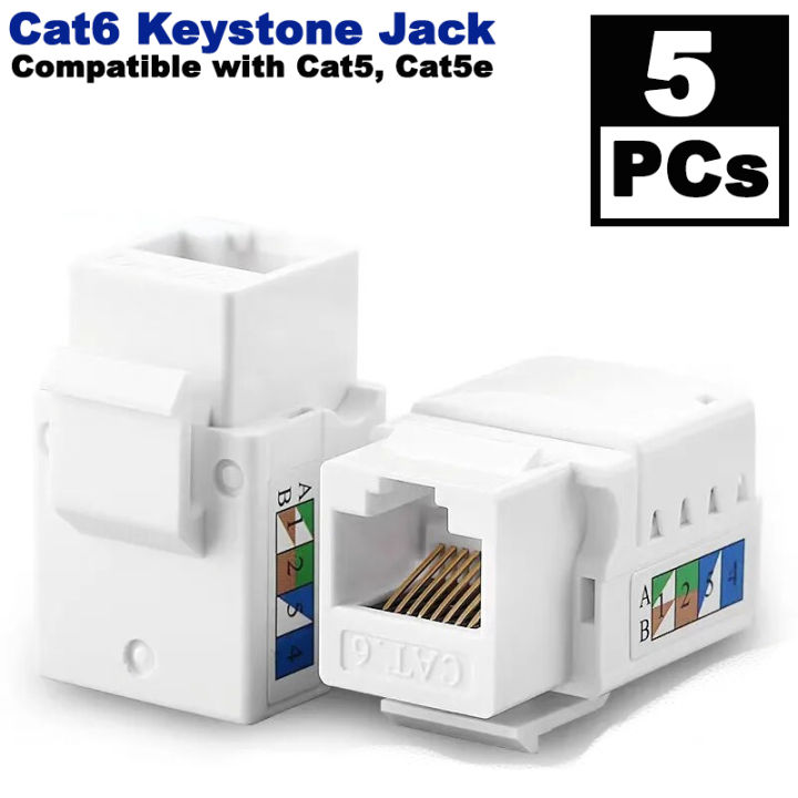 5PCs CAT6 RJ45 Modular Jack หัวแลนตัวเมีย เต้ารับหัวแลนตัวเมีย Lan RJ45 ...