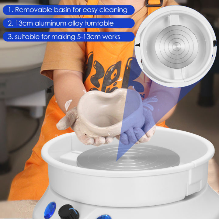 Pottery Wheel Machine Electric Detachable ABS Basin Pottery Machine 13cm Pottery Plate Ceramic ...