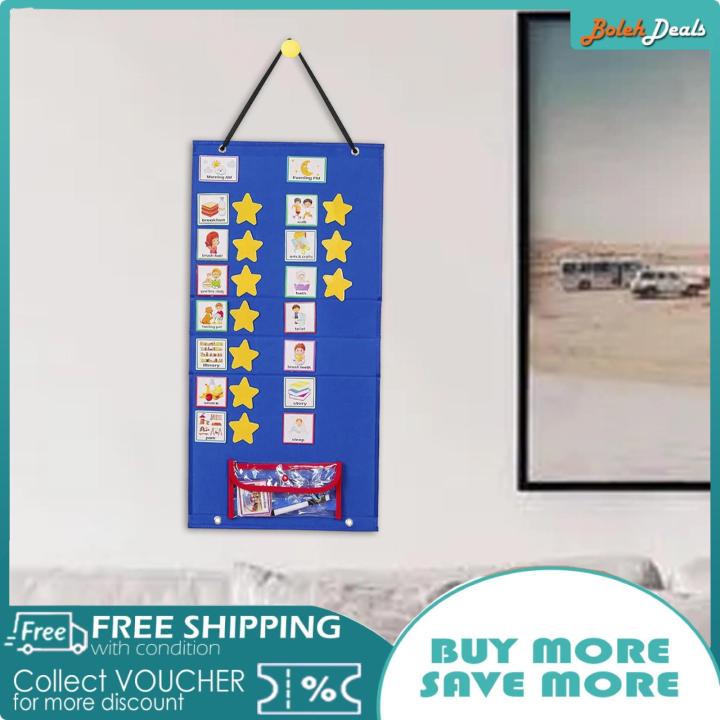 BolehDeals Kids Visual Schedule with 72 Pieces Visual Schedule Cards ...