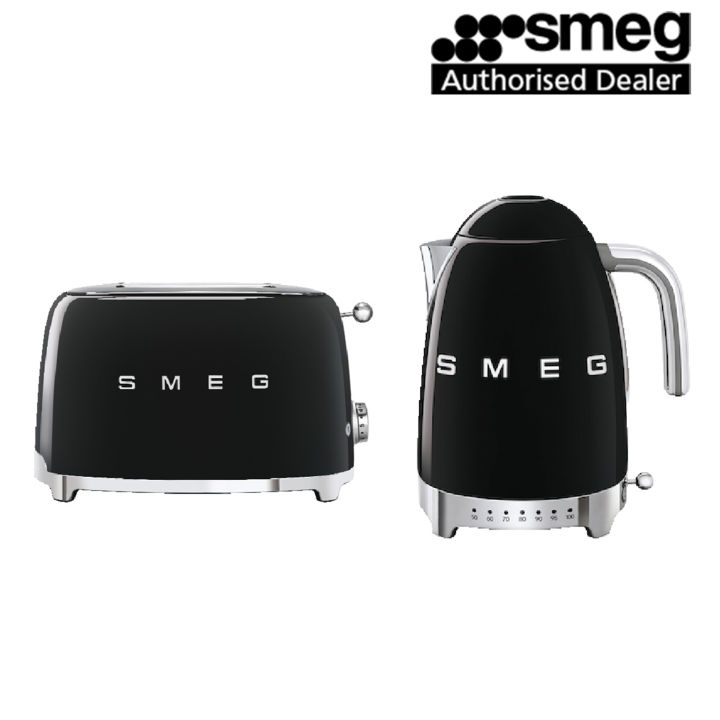 Smeg Breakfast Set Kettle KLF04BLUK + Toaster TSF01BLUK (Black ...