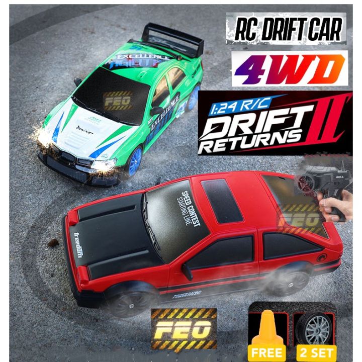 RC Drift car Racing Control Car 4WD 1/24 2.4G High Speed LED LIGHT GTR ...
