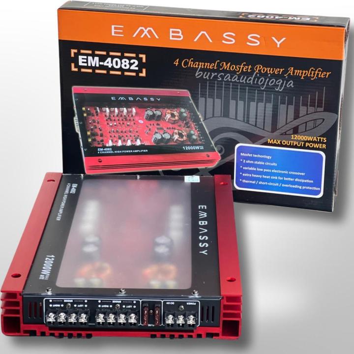 Power Amplifier SUPER BADAK EMBASSY 4 Channel EM-4082 Premium | Lazada Indonesia