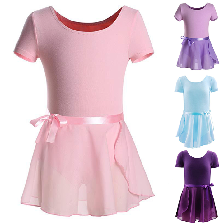Girls Ballet leotard Cotton Ballet outfit Short sleeves Ballet Dance ...