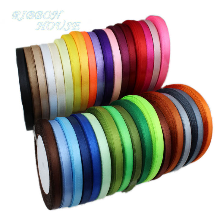 (25 yards/roll) 6mm Satin Ribbon Wholesale Gift Packing Christmas ...