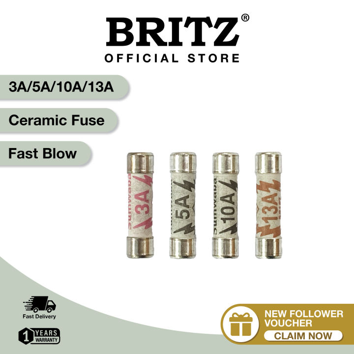 [APPROVED CERTIFIED] Ceramic Fuse BS1362 3A 5A 10A 13A Amp 6MM × 25MM ...