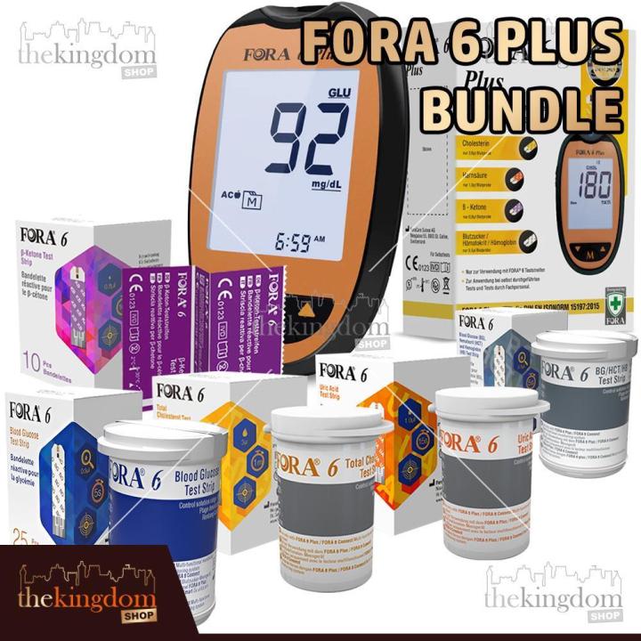 Fora 6 Plus 6in1 Bundle Alat Cek Gula Kolesterol Asam Urat Hemoglobin ...