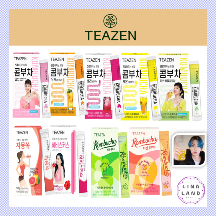 [TEAZEN] Kombucha Series Lemon, Berry, Citron, Peach, Pineapple Mango 5g x 10T No box ...
