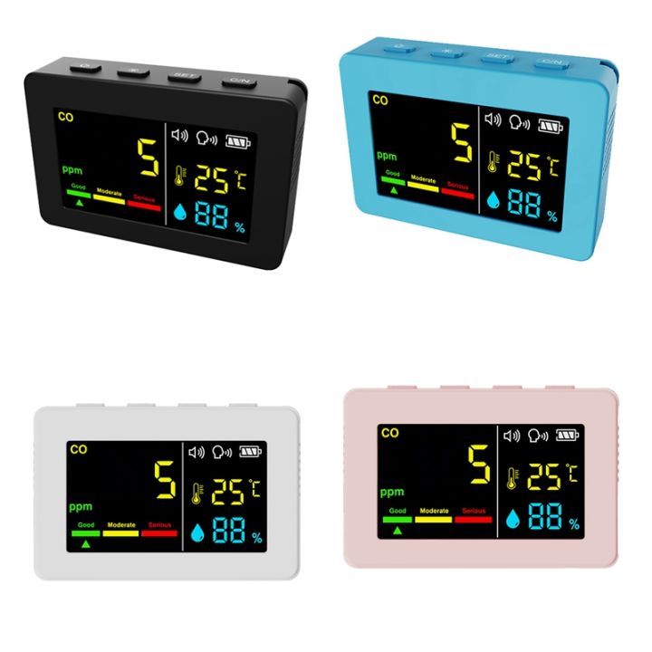 Portable Air Quality Meter 3-In-1 CO Temperature and Humidity Tester ...