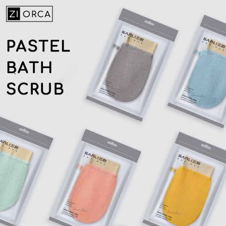 Ziorca Pastel Bath Scrub Bathmesh rubbing towel 14x21CM strong rubbing ...