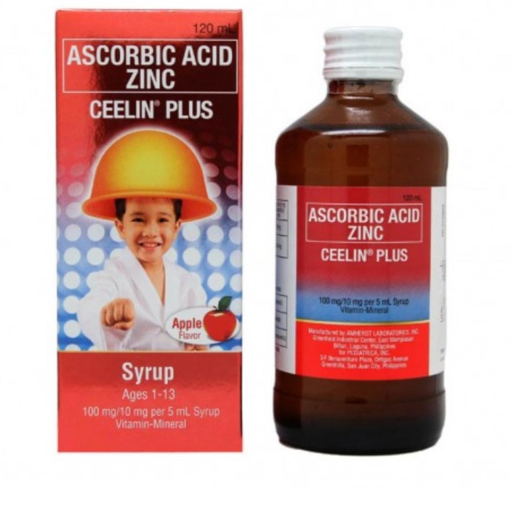 cod CEELIN PLUS Ascorbic Acid zinc Syrup 100mg/10mg/5ml Apple 120ml | Lazada PH