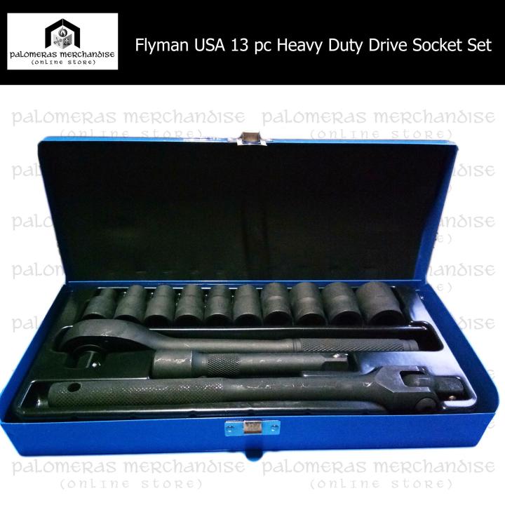 Original FLYMAN USA 13 pcs Heavy Duty Socket Wrench Set With Power ...