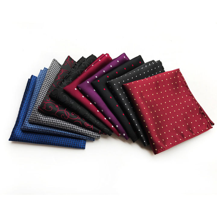 18 Style Men Handkerchief Silk Woven Dots Floral Pattern Hanky Men's ...