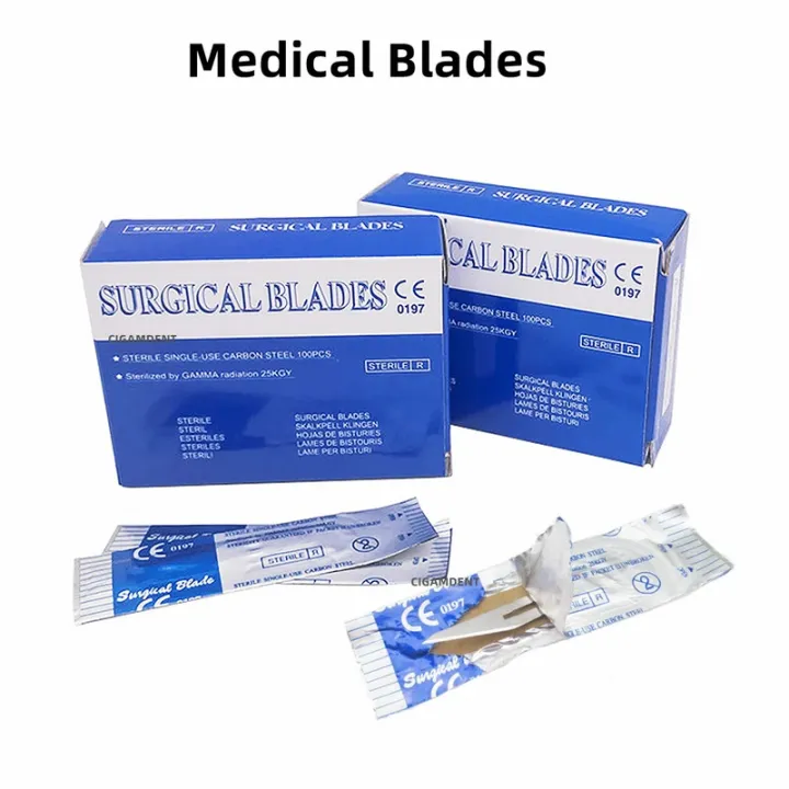50/100pcs Scalpel Blades Dental Surgical Scalpel Blades Sterilized ...