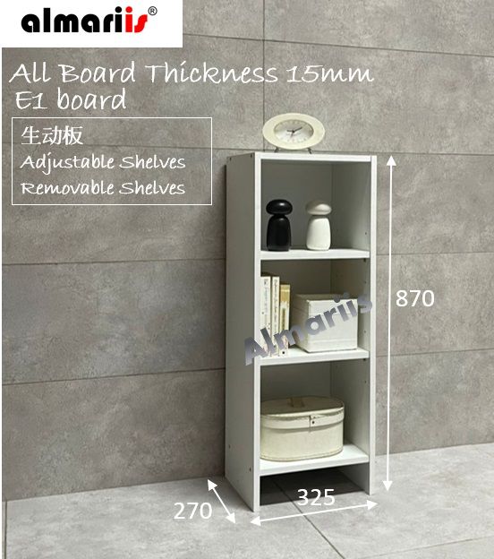 ALMARIIS® SH186 (WHITE) 3 TIER SHELF / 3 TIER UTILITY SHELVING / 3 TIER ...