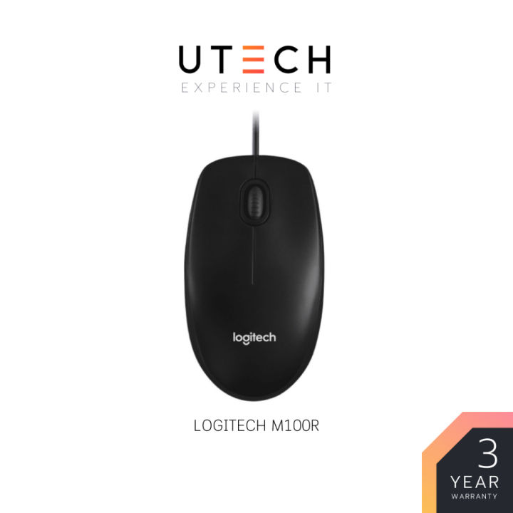 เม้าส์ Logitech M100r USB Optical Mouse เมาส์มีสาย by UTECH | Lazada.co.th