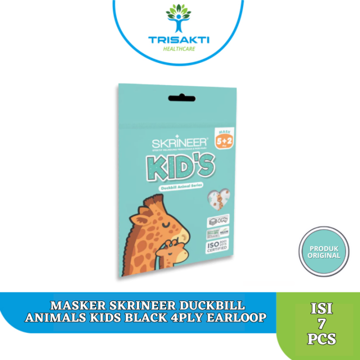Masker Skrineer Duckbill Kids Animal 4 Ply Earloop Isi 7 | Lazada Indonesia