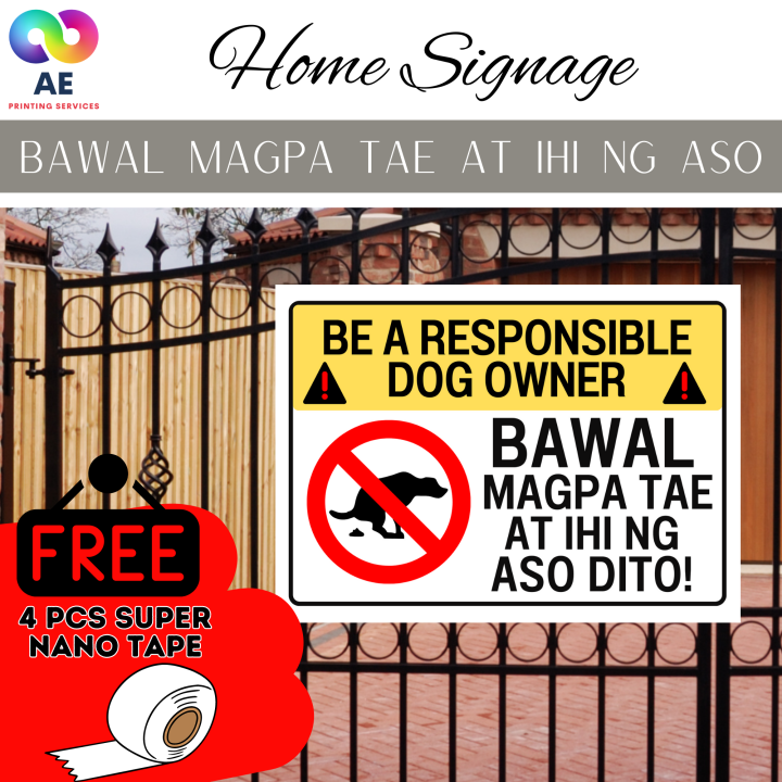 Be A Responsible Dog Owner Bawal Mag Patae at Ihi ng Aso Dito LANDSCAPE ...