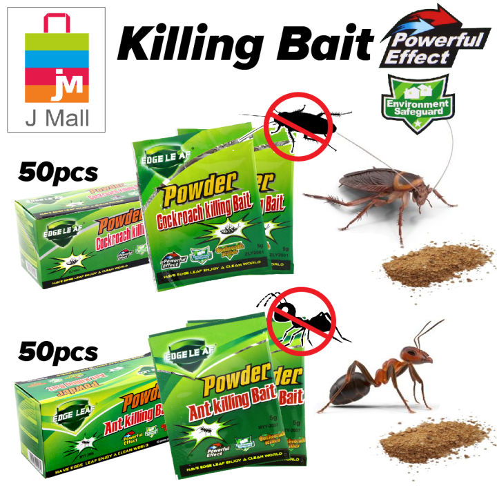 J MALL 1box (50 pcs) ANT KILLING BAIT POWDER / 1box (50 pcs) COCKROACH ...
