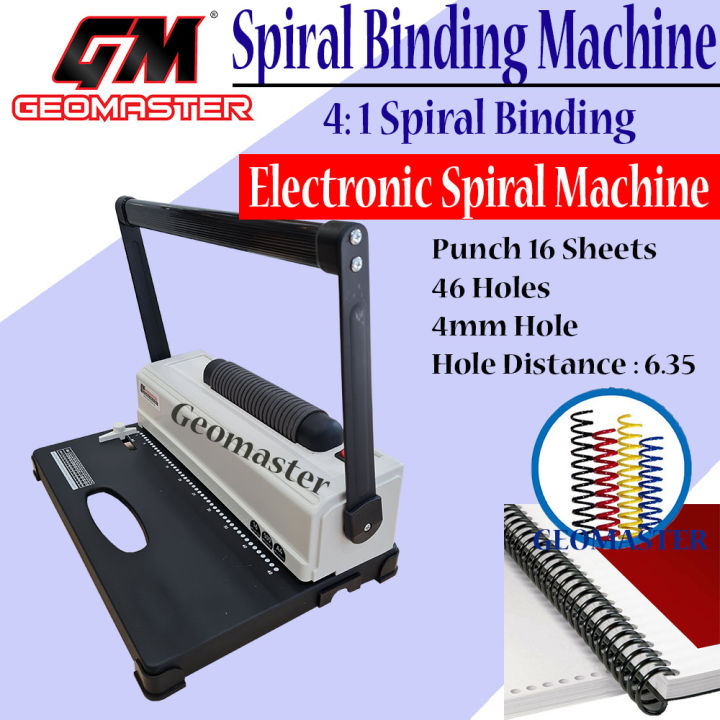 Geomaster Electronic 4:1 Spiral Binding , Coil Binding Machine - Spiral Comb Binding | Lazada