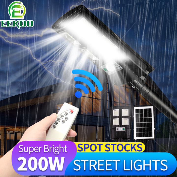 EEKOO Street Solar Light Outdoor Waterproof 200W LED Solar Lights with Solar Panel 100% Original ...