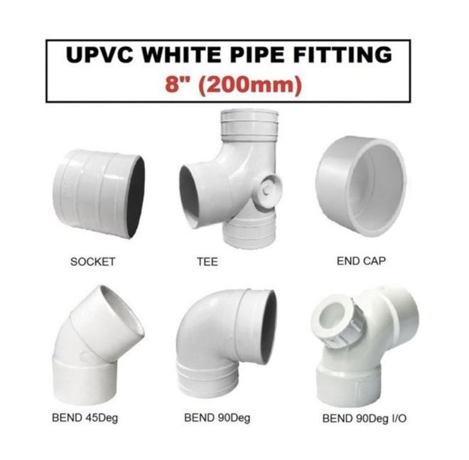 8” UPVC Pipe Fitting / Upvc Socket / Elbow /Upvc Tee / Io elbow ...