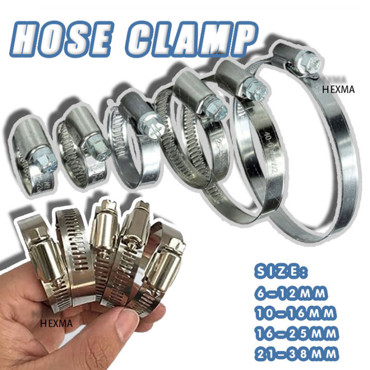 304 Metal Hose Clamp- Adjustable Stainless Steel Pipe Clamp Clamp Pipe ...