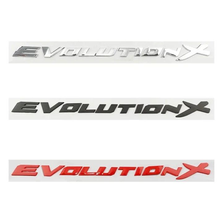 3D ABS Letters Evolution X Rear Boot Trunk Emblem Badge Decals Sticker ...