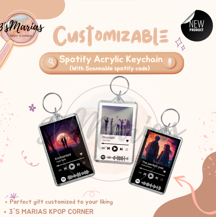 CUSTOMIZED SPOTIFY ACRYLIC KEYCHAIN WITH CODE (CUSTOM/PERSONALIZED ...