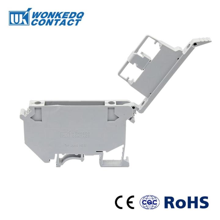 Din Rail Fuse Terminal Blocks Gray Uk5-Hesi Connector Screw Type 10pcs ...