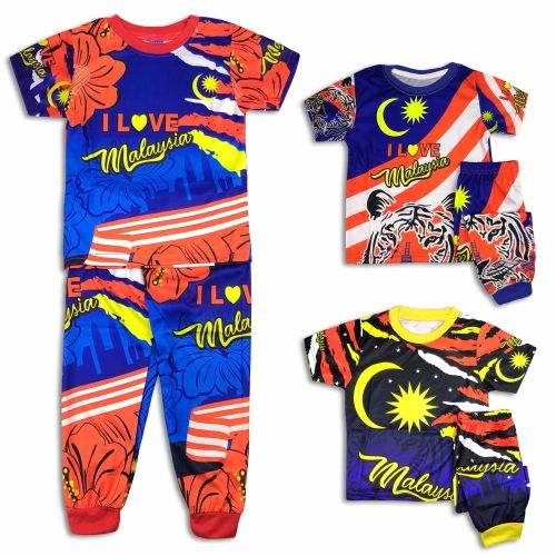 Kids Full Print MERDEKA Microfiber Pajamas - Random Color (2-6Y) | Lazada