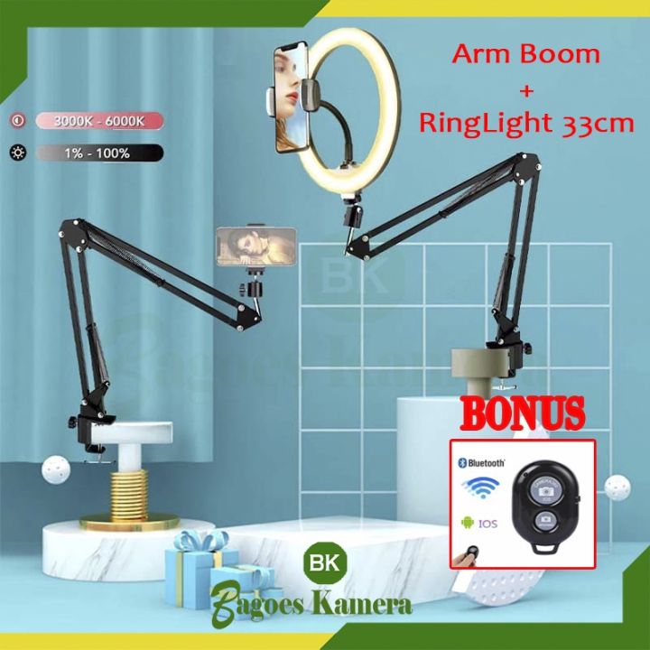 Smartphone Bracket Overhead + Ring Light / Kamera Tripod / Video Arm ...