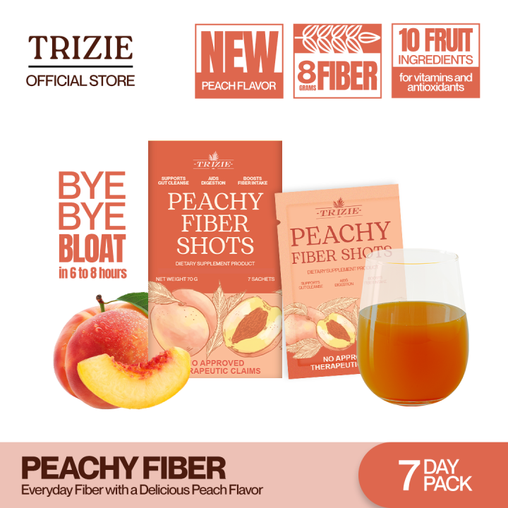TRIZIE Peachy Fiber 7-day Pack (7 sachets x 10g) [FIBERSOL & Fruit ...
