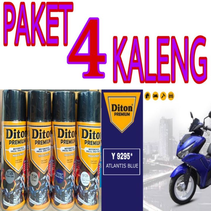 PAKET 4 KALENG pilok pilox diton premium atlantis blue y9295 biru ...