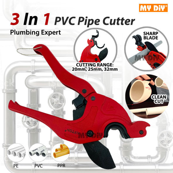 MYDIYHOMEDEPOT - ANTON PVC PIPE CUTTER HEAVY DUTY RATCHET PVC PIPE ...