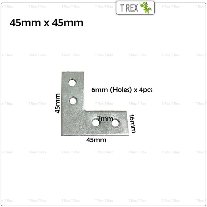 T Rex DIY Flat Steel Metal Angle L Bracket / Corner Flat Bracket ...