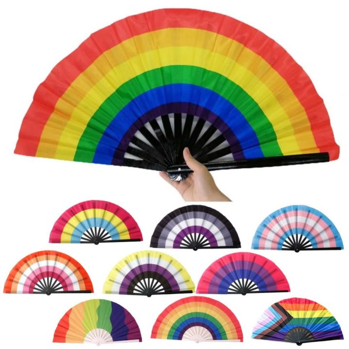 OKDEALS01 Cooling Rainbow Handheld Fan Gradient Colorful Decorative ...