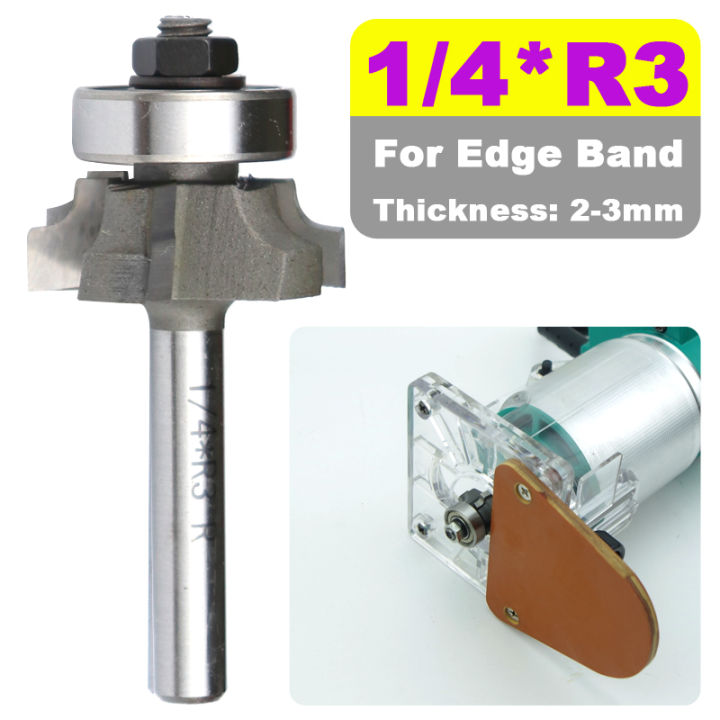 1/4 Shank R1/1.5/2/3 Milling Router Bit With Bearing Wood PVC ABS ...