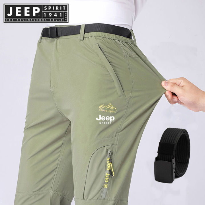 JEEP SPIRIT 1941 ESTD Men's High Elastic Mountaineering Pants Summer ...