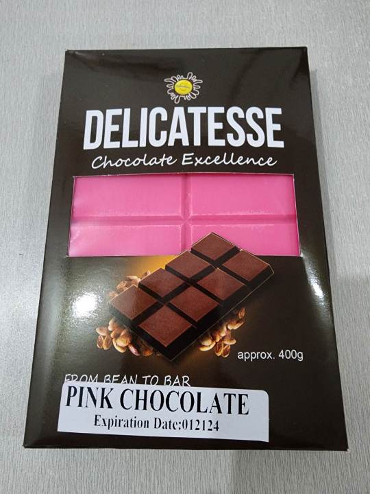 Delicatesse Pink Colored Chocolate Bar 400g Pink Choco | Lazada PH