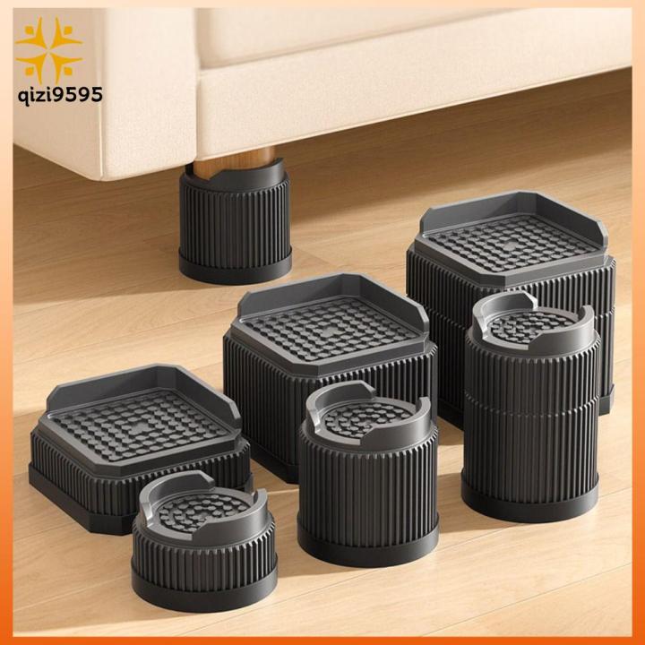 QIZI9595 Non-slip Furniture Foot Pad Square Heavy-Duty Bed Lifts Risers ...