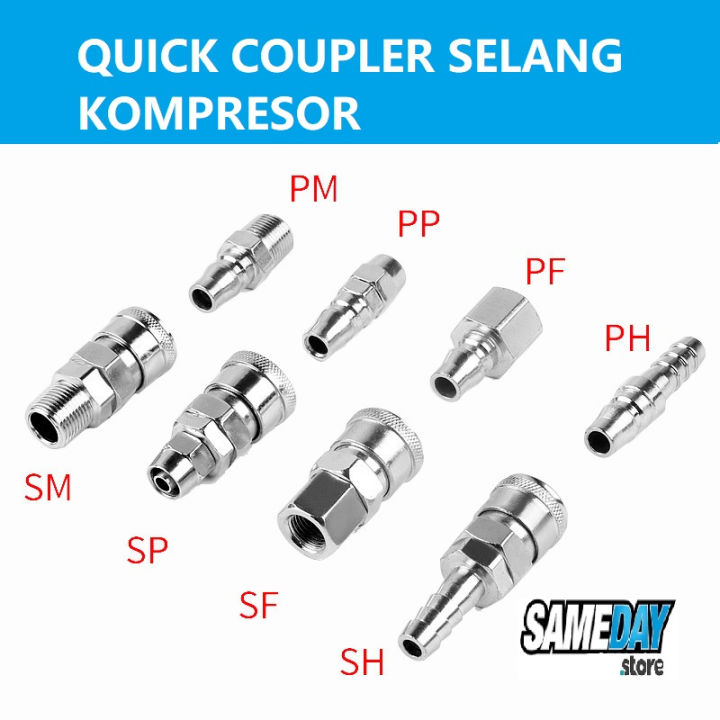 Quick Coupler / Nepel Sambungan Selang Angin Kompresor Female 1/4 Model ...