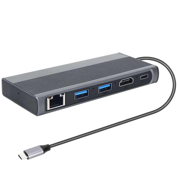 USB C Hub M.2 SSD Enclosure -Compatible+USB3.1+RJ45+PD Type-C Docking ...
