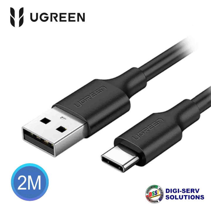 UGREEN 60118 USB-A 2.0 to USB-C Cable Nickel Plating 2m (Black) | Lazada PH