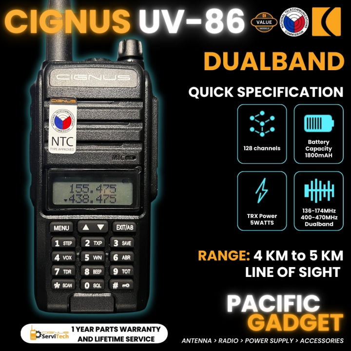 Cignus UV86 Dualband Two-Way Radio VHF UHF | Lazada PH