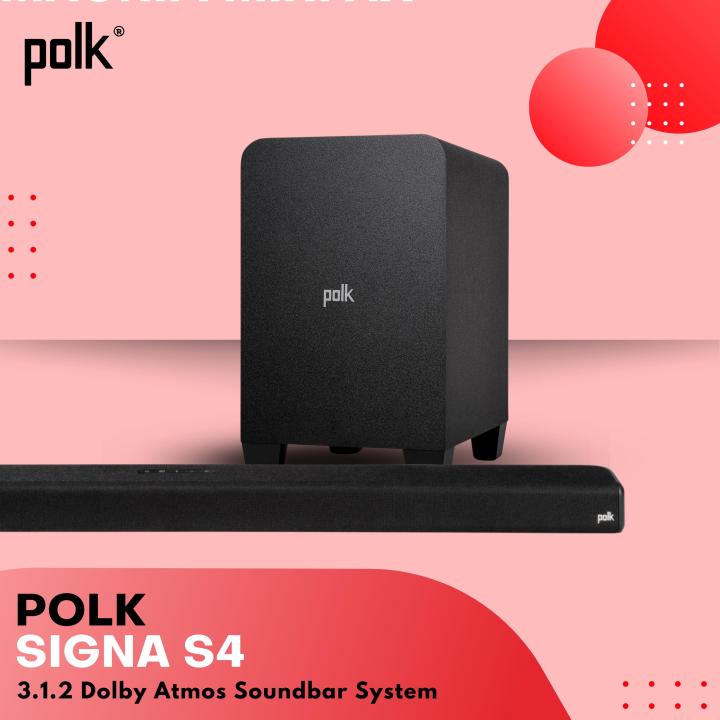 Polk Audio Signa S4 Dolby Atmos Soundbar with Wireless Subwoofer ...