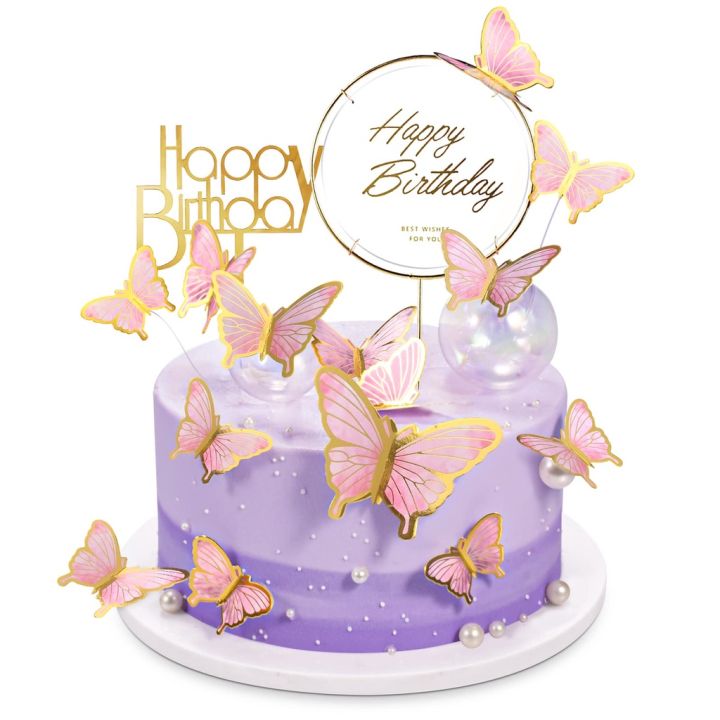11 Pcs/set Butterfly Cake Topper Baking Cake Decoration Acrylic Cake ...