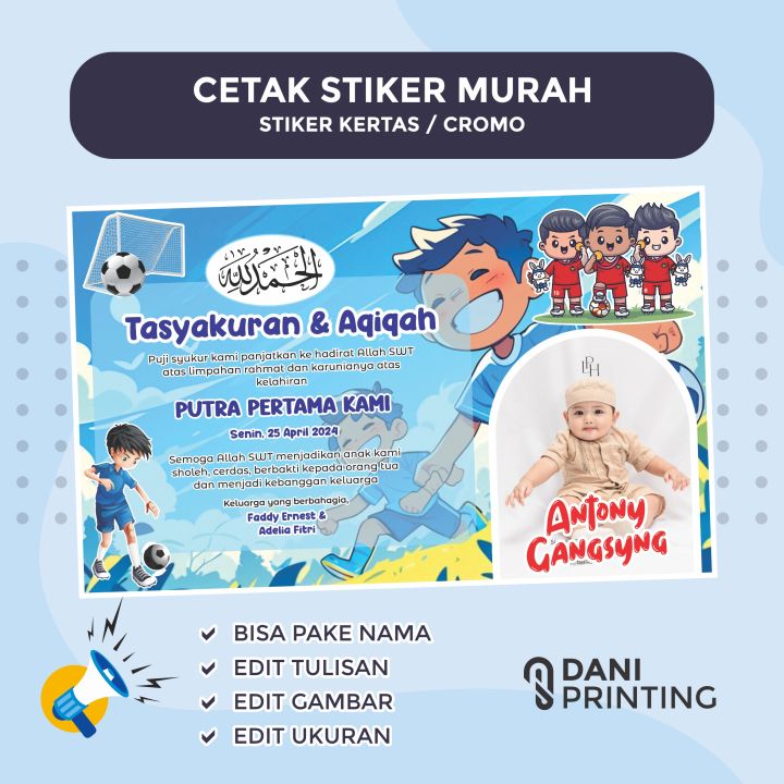 PAKET STIKER LABEL 50 PCS / ACARA AQIQAH / ULANG TAHUN / SYUKURAN ...