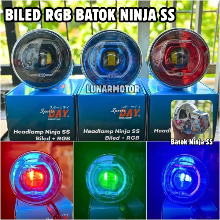 DAY Biled Ninja SS R Set Batok 7inch LED RGB Lampu Depan Biled 7in ...